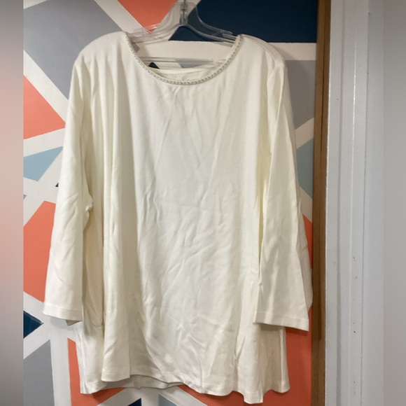Kim Rogers | Tops | Womens Kim Rodgers White Long Sleeve | Poshmark
